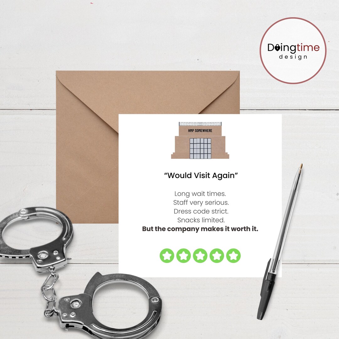 Prison Review | Would Visit Again | Prison Card - Etsy