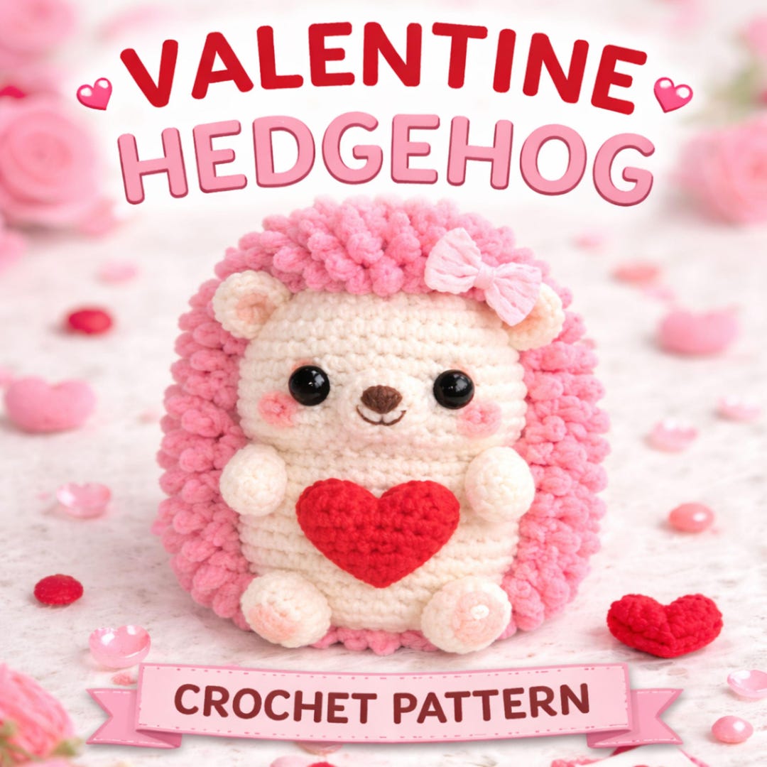 Crochet Pattern Hedgehog – Valentine’s Day Amigurumi Hedgehog PDF ...