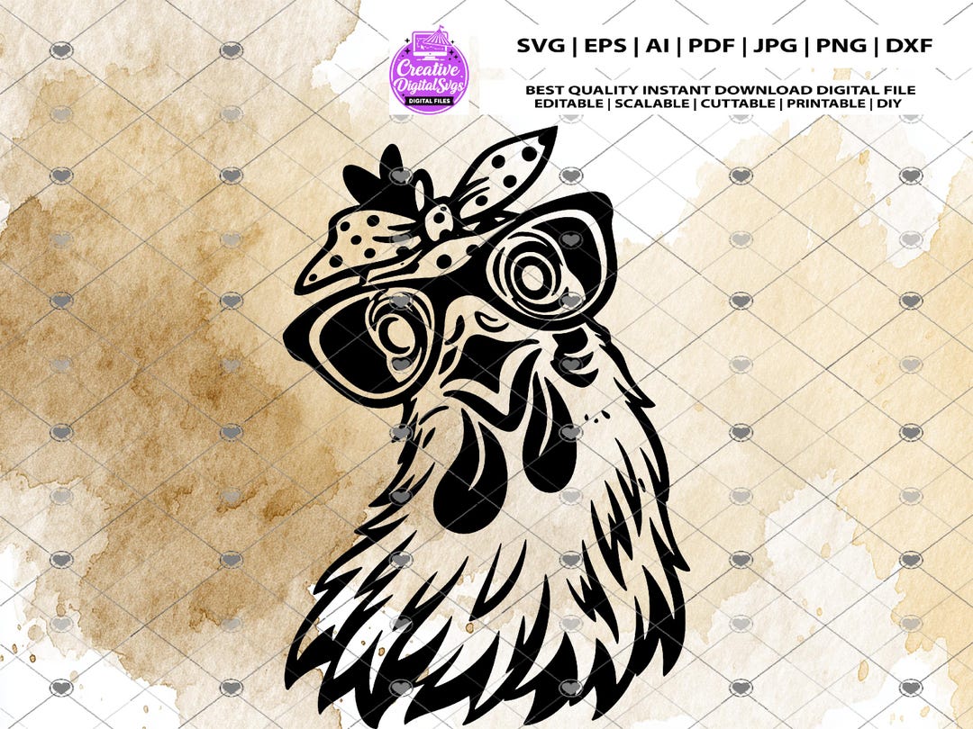 Funny Chicken SVG, Crazy Chicken Lady PNG, Farm Hen DXF, Chicken ...