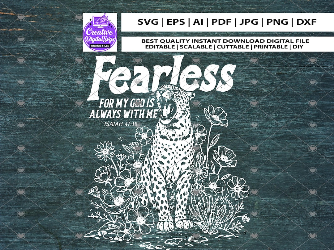 Fearless Leopard SVG, Bible Verse Isaiah 41:10 Svg, PNG Silhouette ...