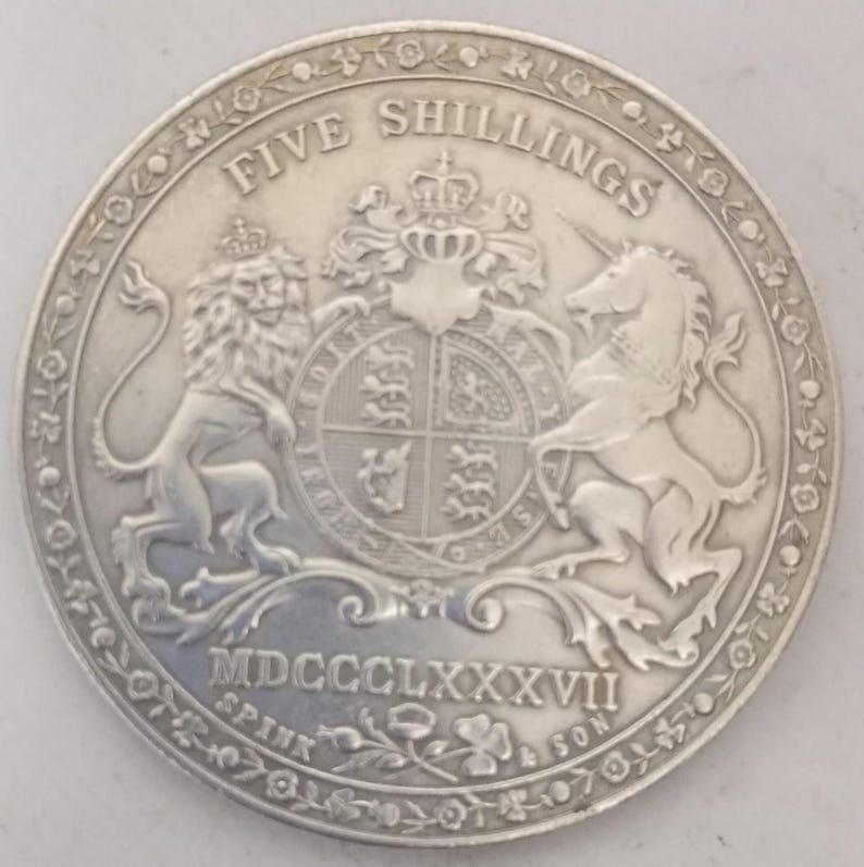 Queen Victoria 1887 Veiled Head Pattern Five Shillings (for Spink & Son ...
