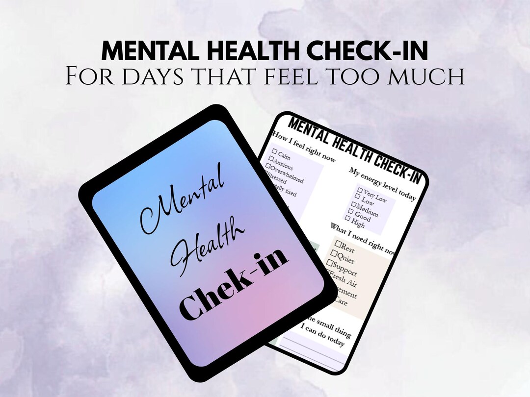Mental Health Check in Printable | Self Care Worksheet for Anxiety ...