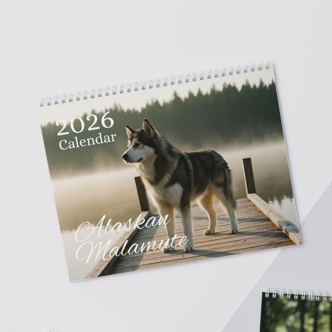 2026 Alaskan Malamute Wall Calendar | Alaskan Malamute Art Print | 12 ...