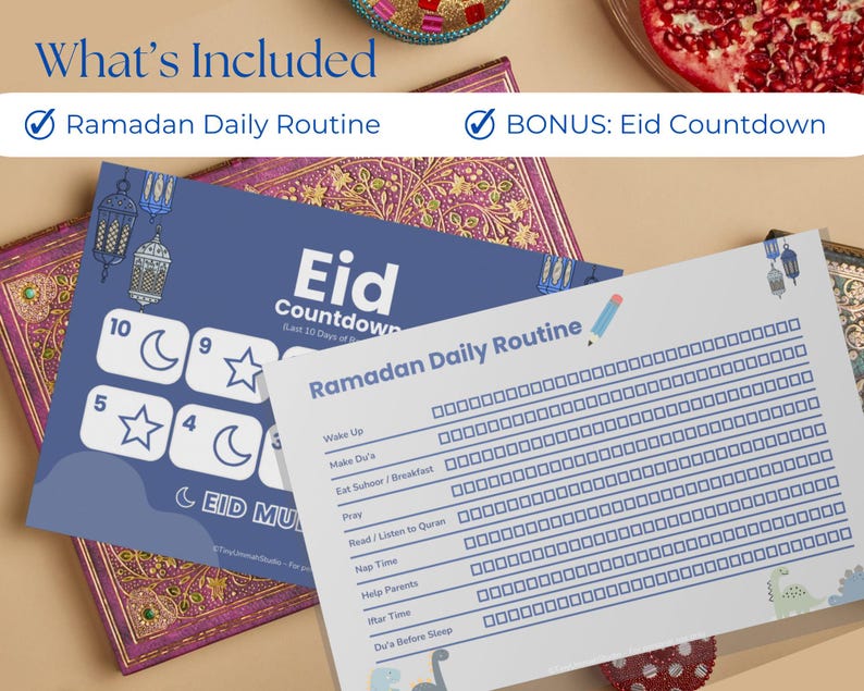 Ramadan Daily Routine Chart for Kids | Editable Canva Template (digital ...