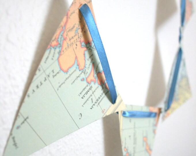 Vintage World Map Banner - Etsy