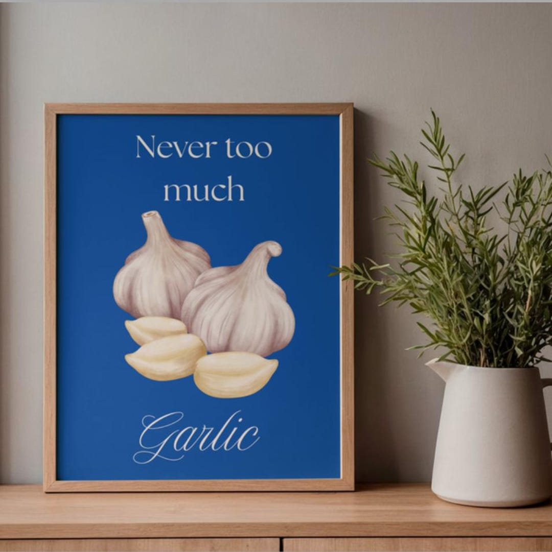 Garlic Printable Poster – Modern Kitchen Wall Art Download 40 X 60 Cm ...