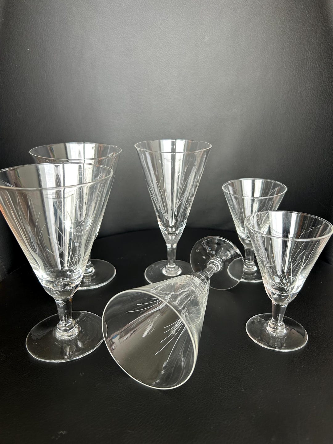 Vintage Doyen Belgian Crystal Glass Set (6) • Havré Wine & Liqueur ...