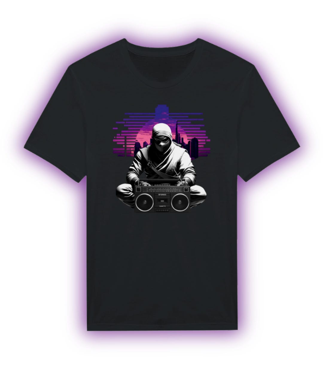 Synthwave Ninja Shirt – 80s Retro Boombox Vaporwave T-shirt ...