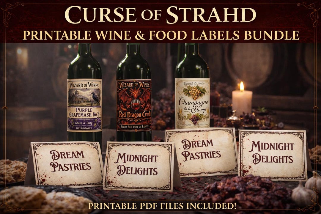 Curse of Strahd Wine and Food Labels | Dnd Printable Props (digital ...