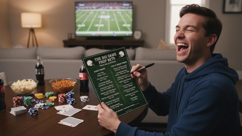 Prop Bets Printable for the Big Game | Championship Party Games | Funny ...