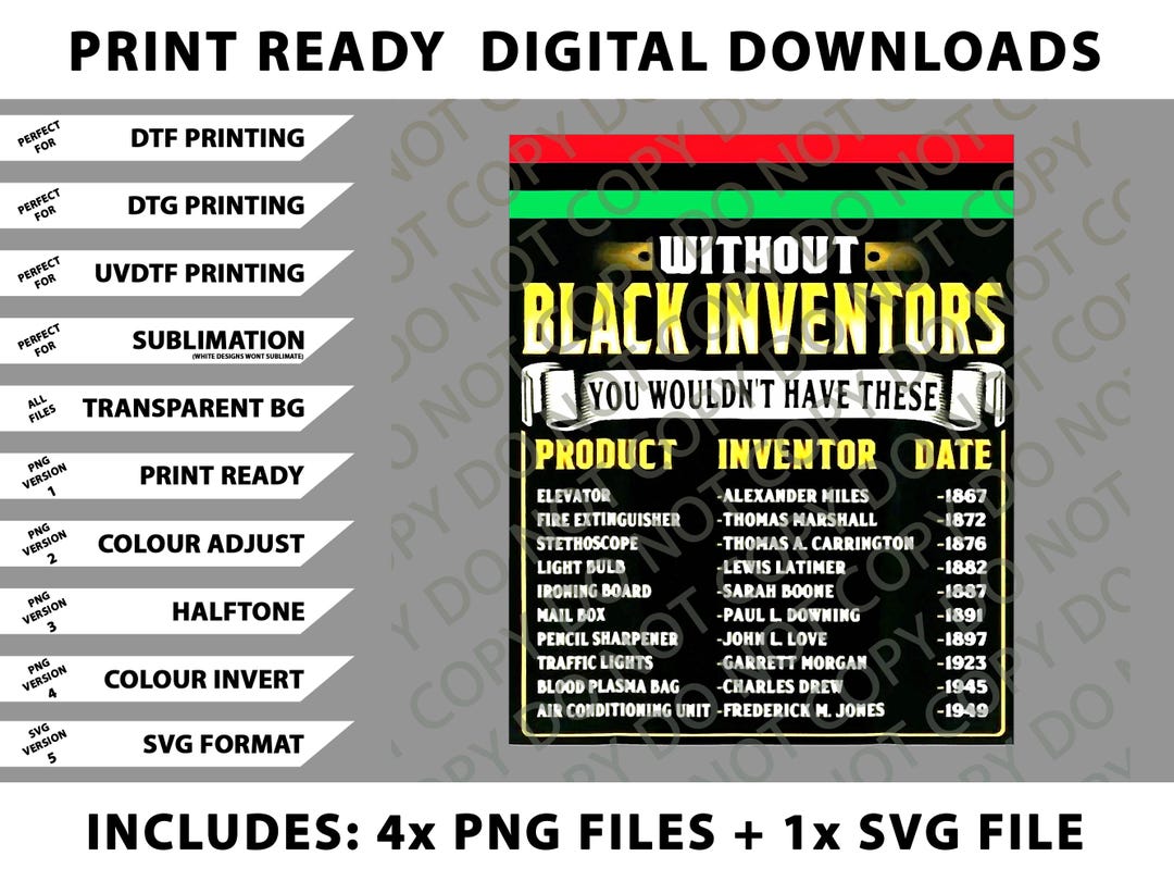 History of Black Inventors Black History Month 2A1 2 Png Bundle ...