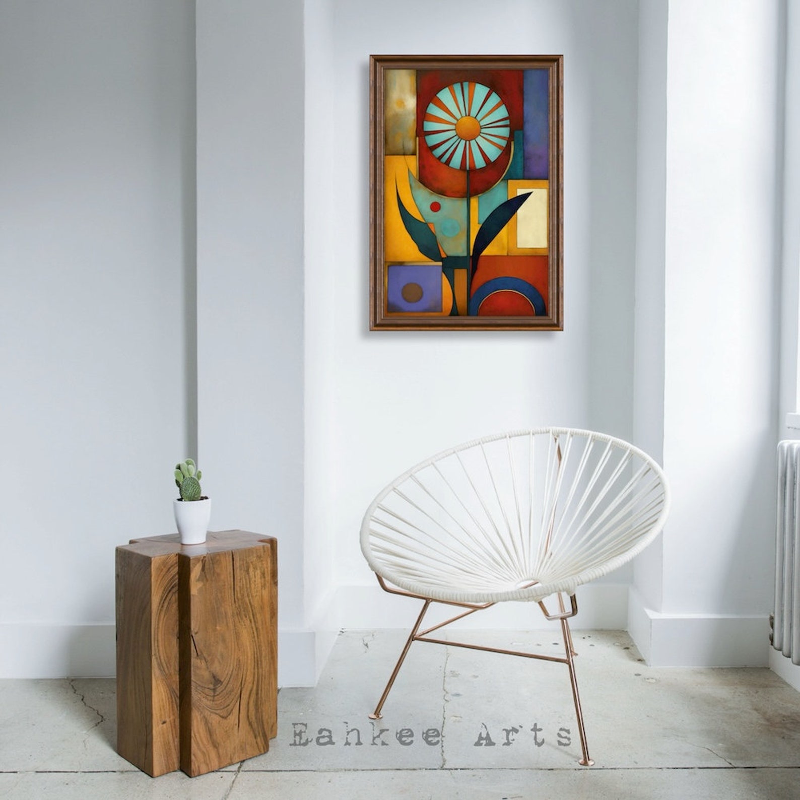 Bohemian Abstract Painting Print, Contemporary Eclectic Wall Decor ...