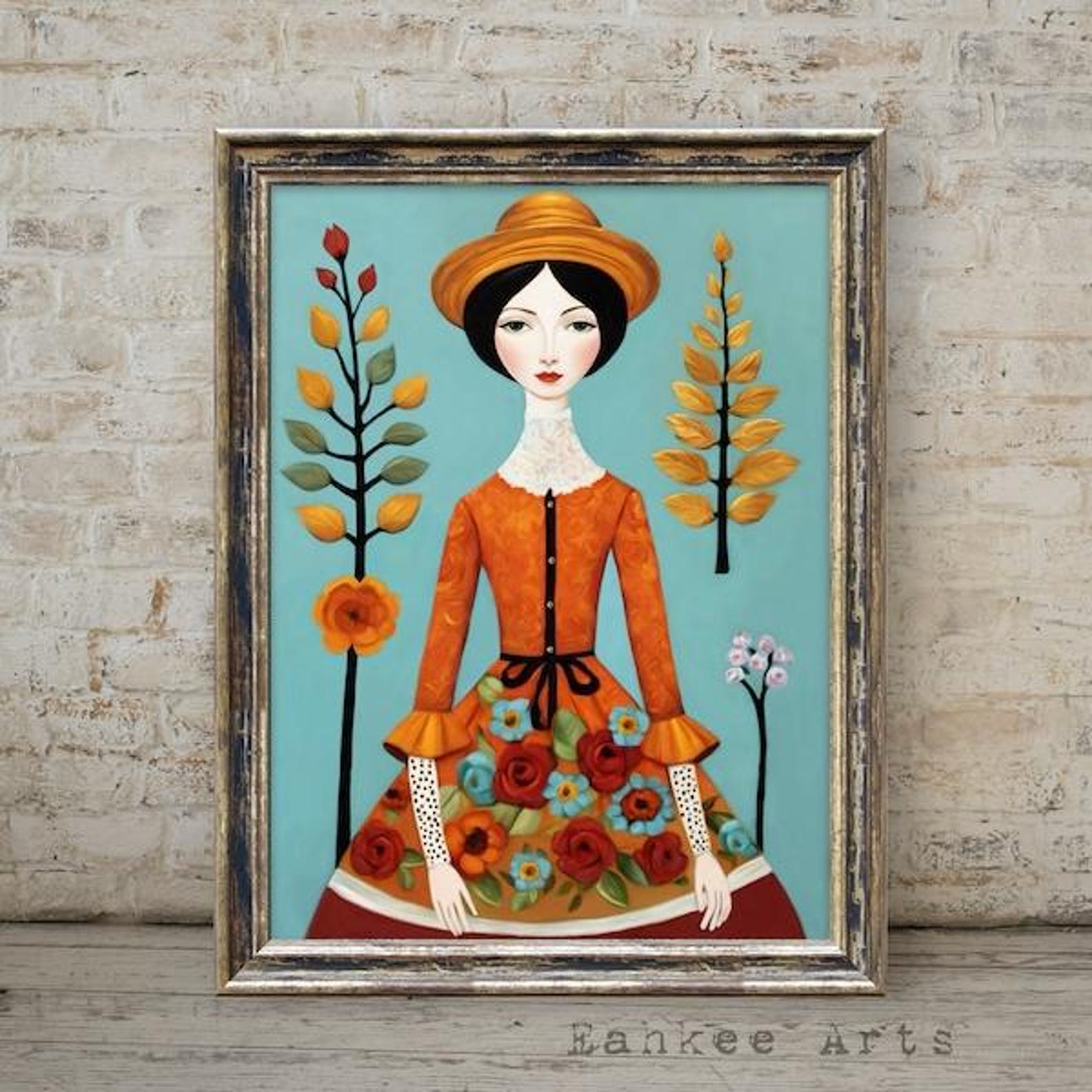 Folk Art Primitive Print, Farmhouse Decor, Eclectic Wall Art, INSTANT ...