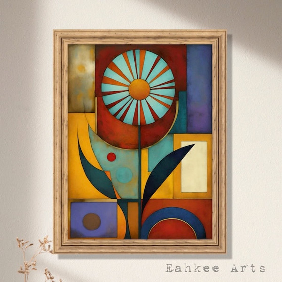 Bohemian Abstract Painting Print, Contemporary Eclectic Wall Decor ...