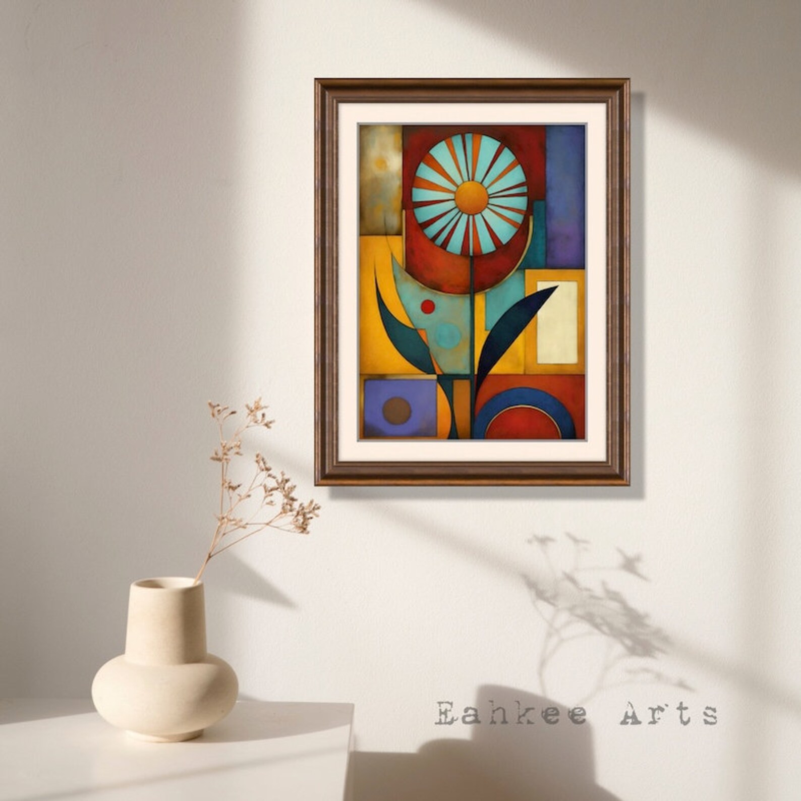 Bohemian Abstract Painting Print, Contemporary Eclectic Wall Decor ...