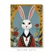Folk Art Rabbit Painting Print, Colorful Wall Art, Whimsical Woodland ...