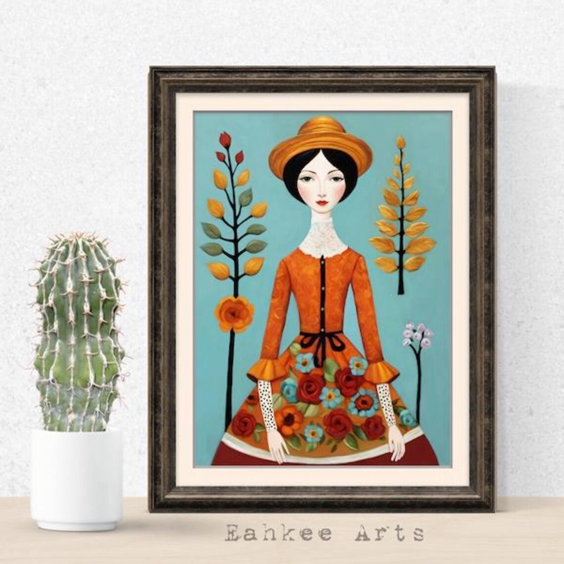Folk Art Primitive Print, Farmhouse Decor, Eclectic Wall Art, INSTANT ...