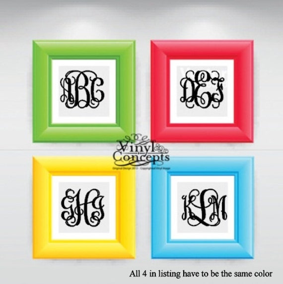 Four 2 Fancy Monogram Decal SAME COLOR ONLY Vinyl - Etsy