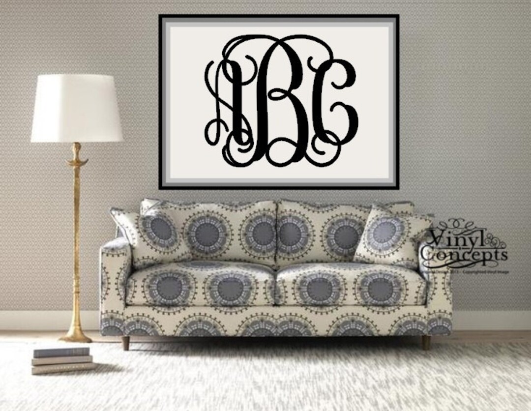 Extra Large Wall Monogram Vinyl Wall Art - Etsy