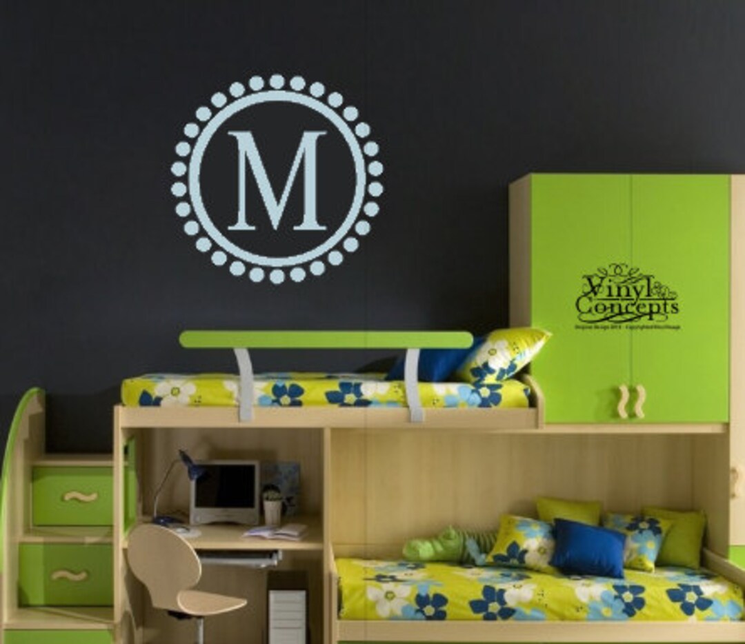 One 23 Monogram Frame Vinyl Wall Art - Etsy
