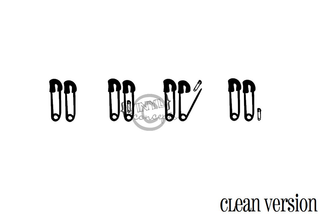 Safety Pins Family Clean and Naughty Version Vinyl Wall - Etsy