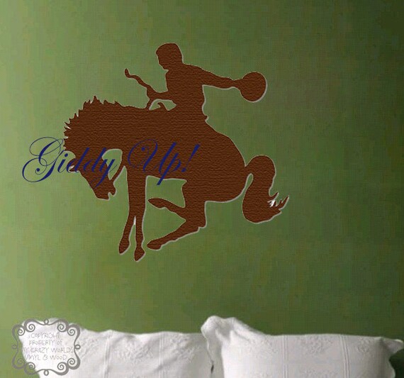Cowboy Giddy up Vinyl Wall Art - Etsy