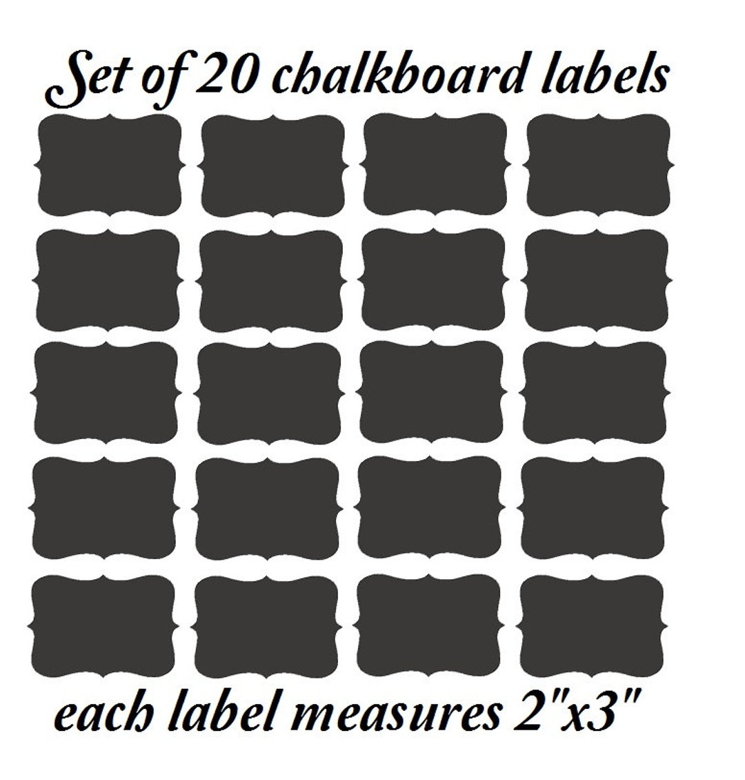 Set of 20 Chalkboard Labels - Etsy