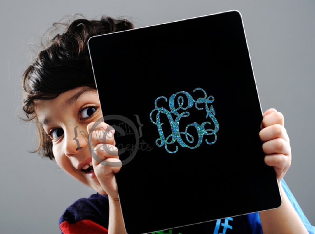 4 Fancy Monogram Decal Specialty Colors Only Vinyl Wall Art - Etsy