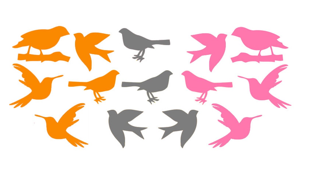 Birds Set of 15 Vinyl Wall Art - Etsy