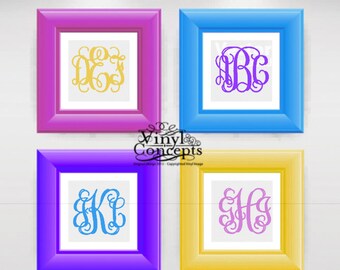 4 Fancy Monogram Decal Specialty Colors Only Vinyl | Etsy