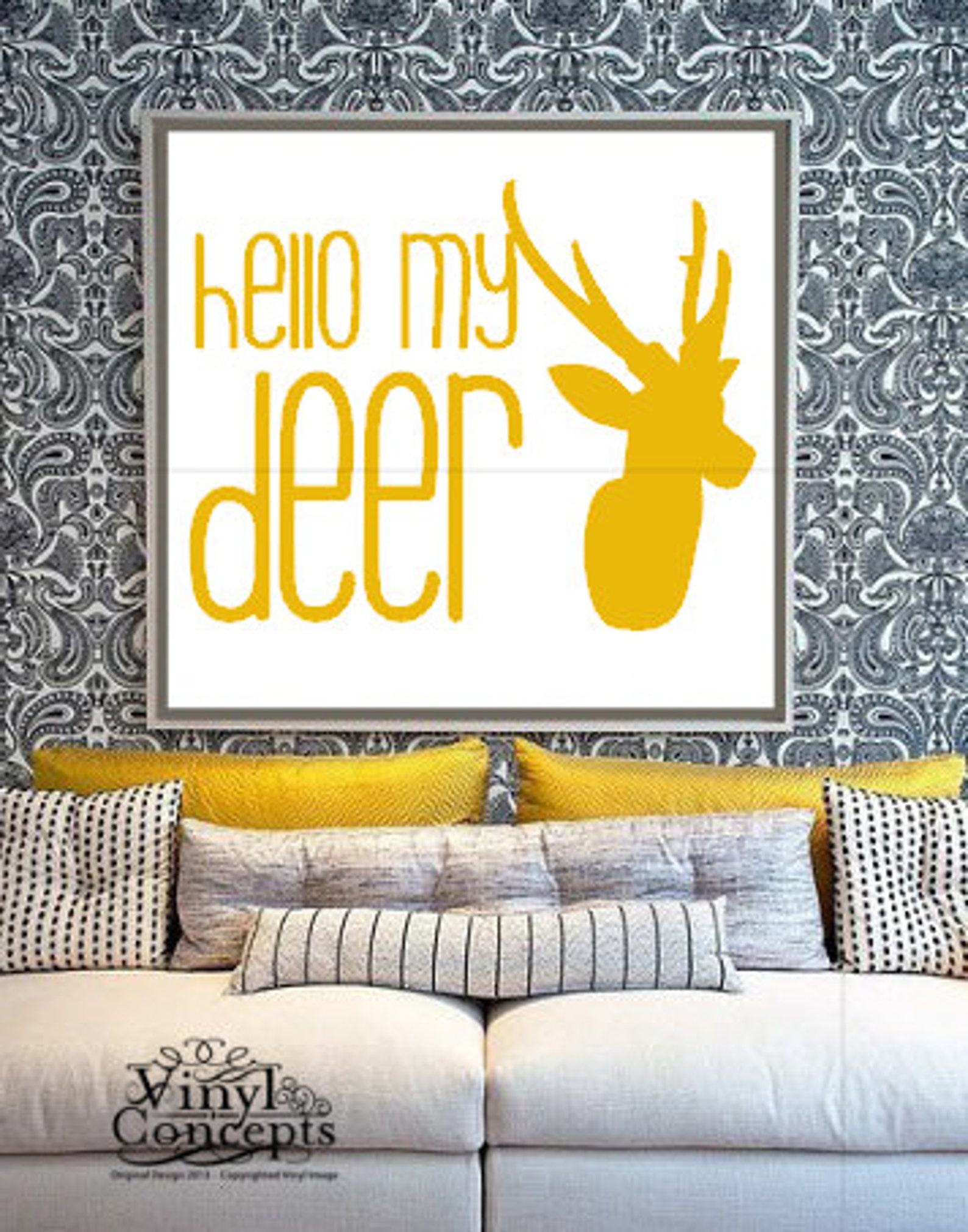 Hello My Deer Vinyl Wall Art - Etsy
