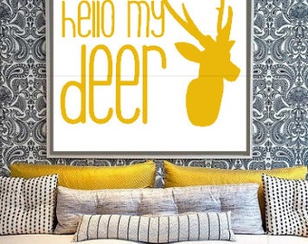 Hello My Deer Vinyl Wall Art - Etsy