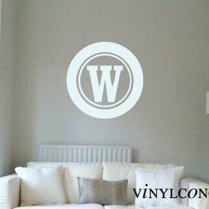 Circle Monogram Vinyl Wall Art - Etsy