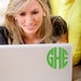 4 Laptop Monogram Decal Vinyl Wall Art - Etsy