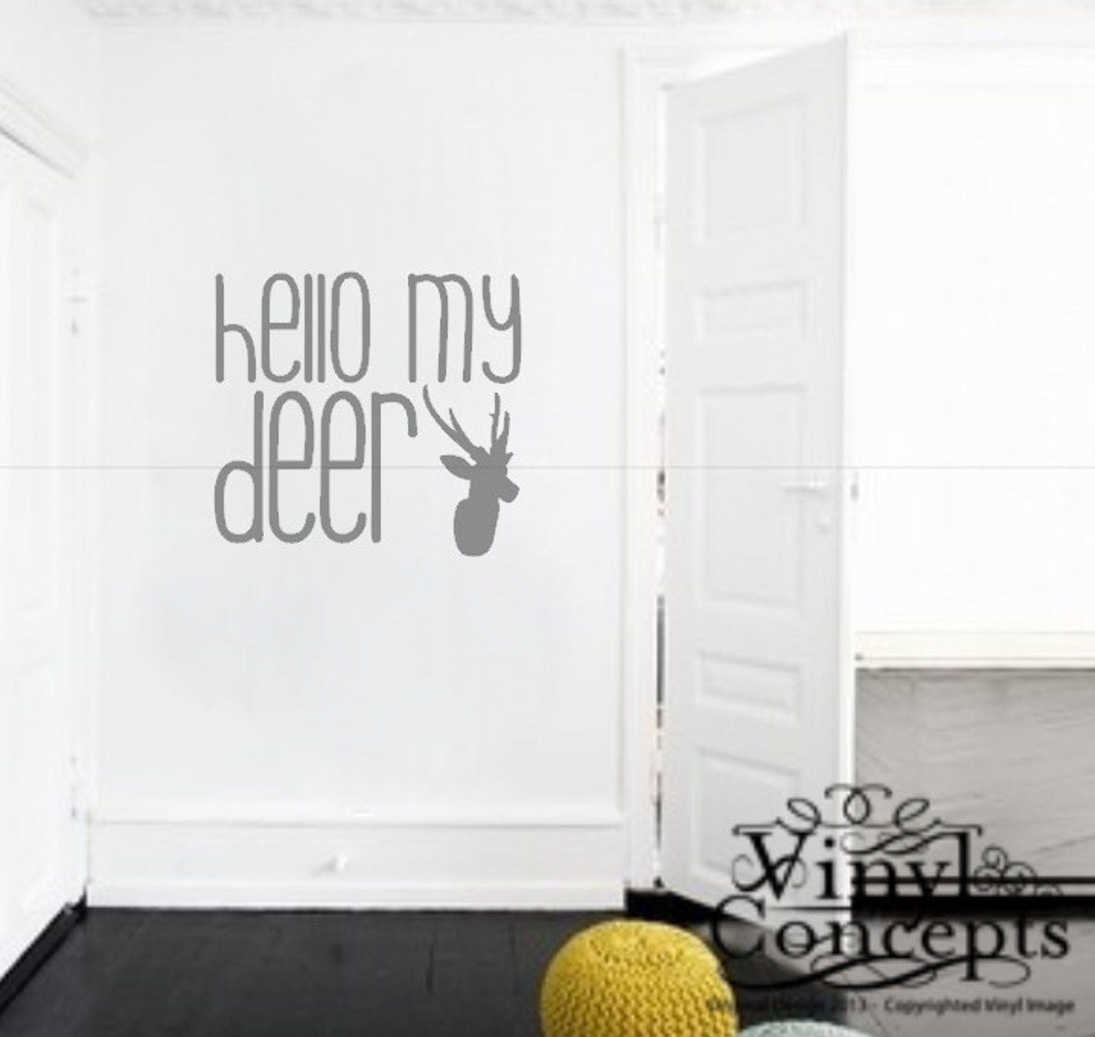 Hello My Deer Vinyl Wall Art | Etsy