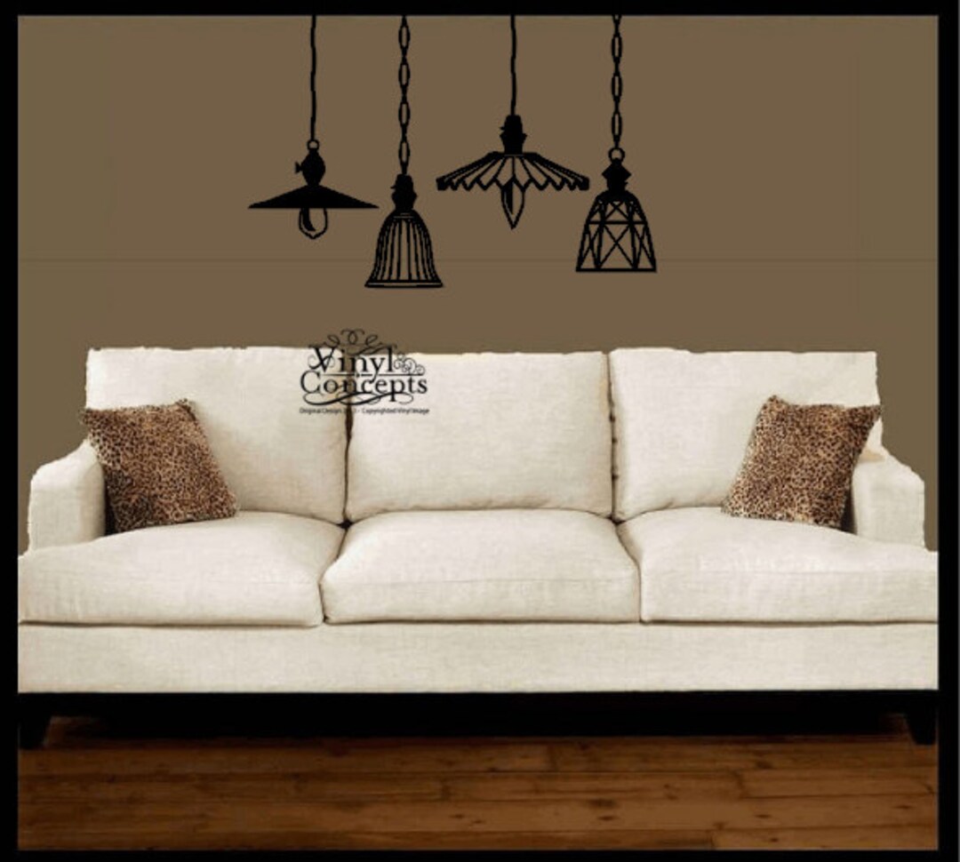 Set of 4 Hanging Lamps Vinyl Wall Art - Etsy