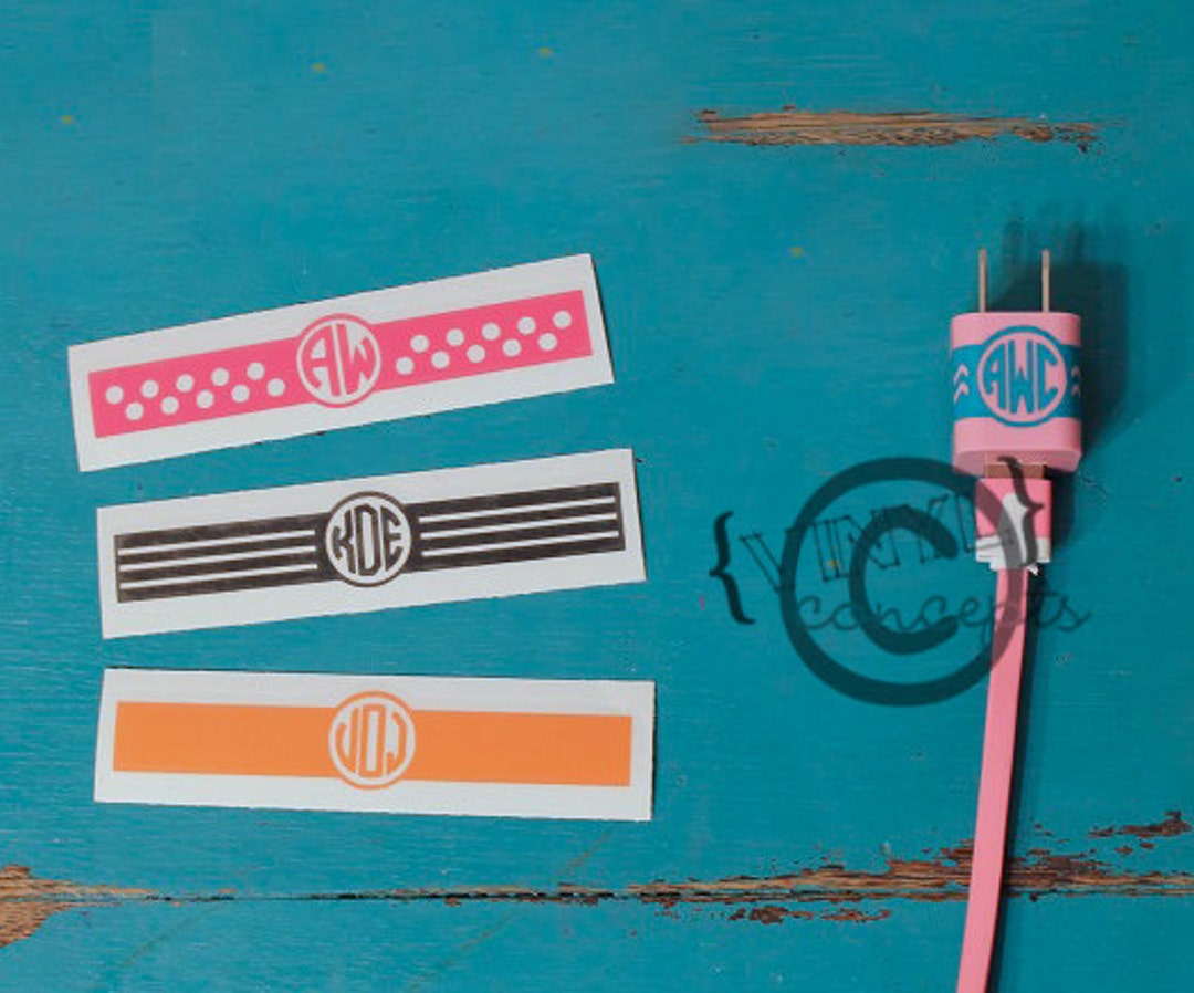 IPhone Charger Monogram Decals Vinyl Wall Art - Etsy