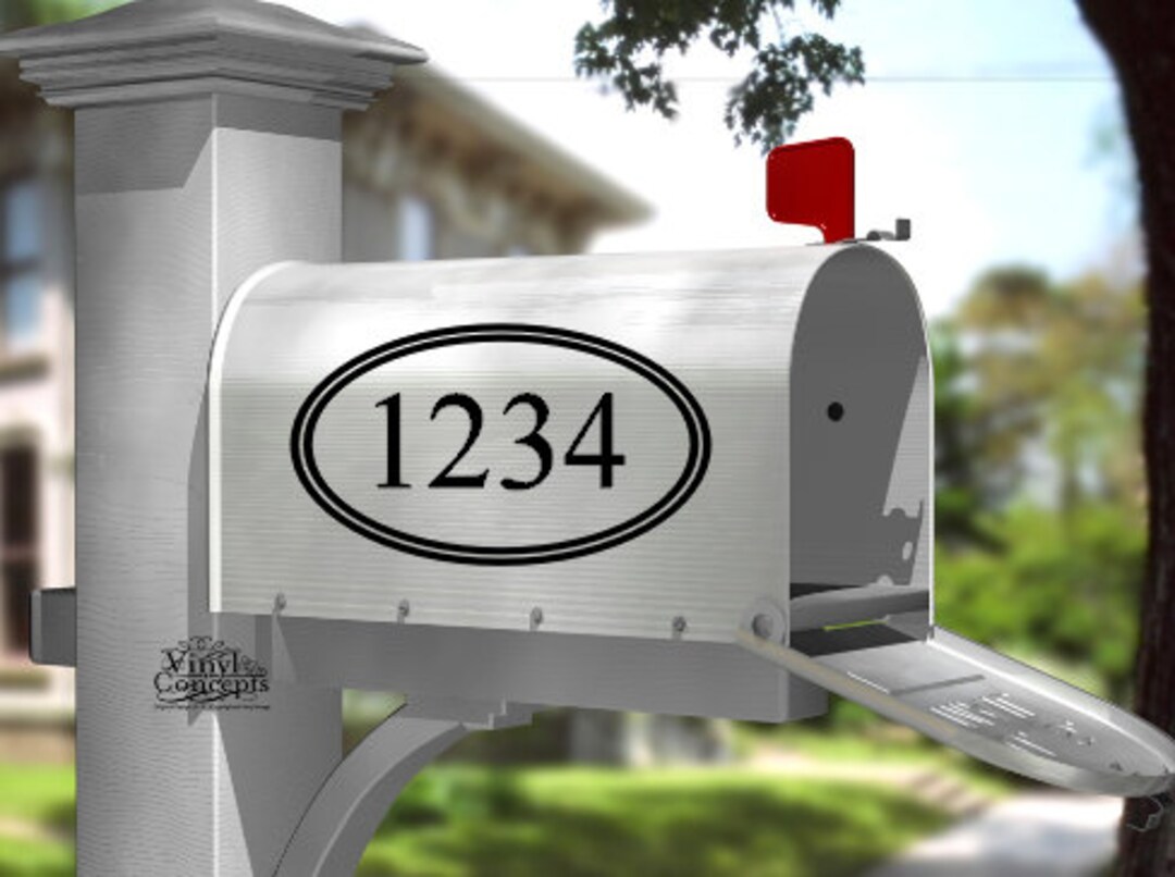 One Mailbox Frame With House Numbers - Vinyl Wall Art - Etsy