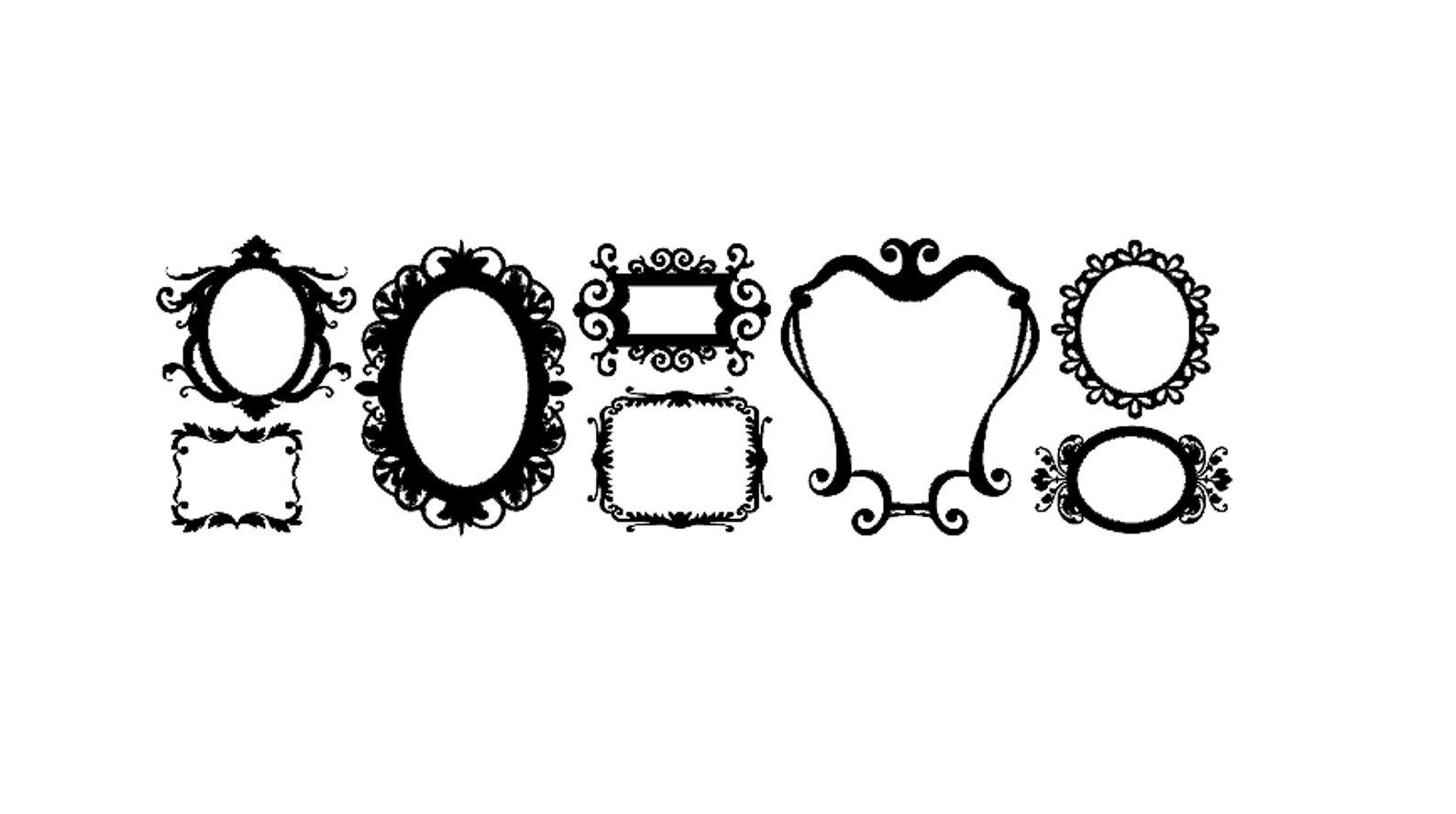 Set of 8 Large Flourish Frames Vinyl Wall Art - Etsy