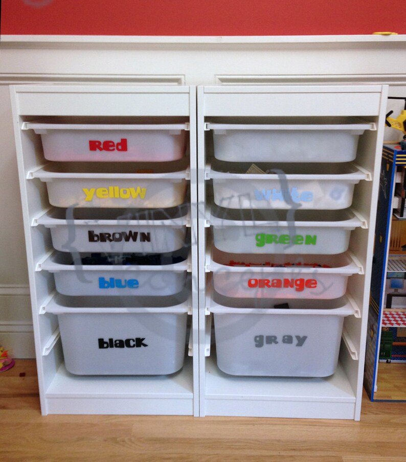 9 Color Labels Toy & Block Organizing Vinyl Wall Art - Etsy