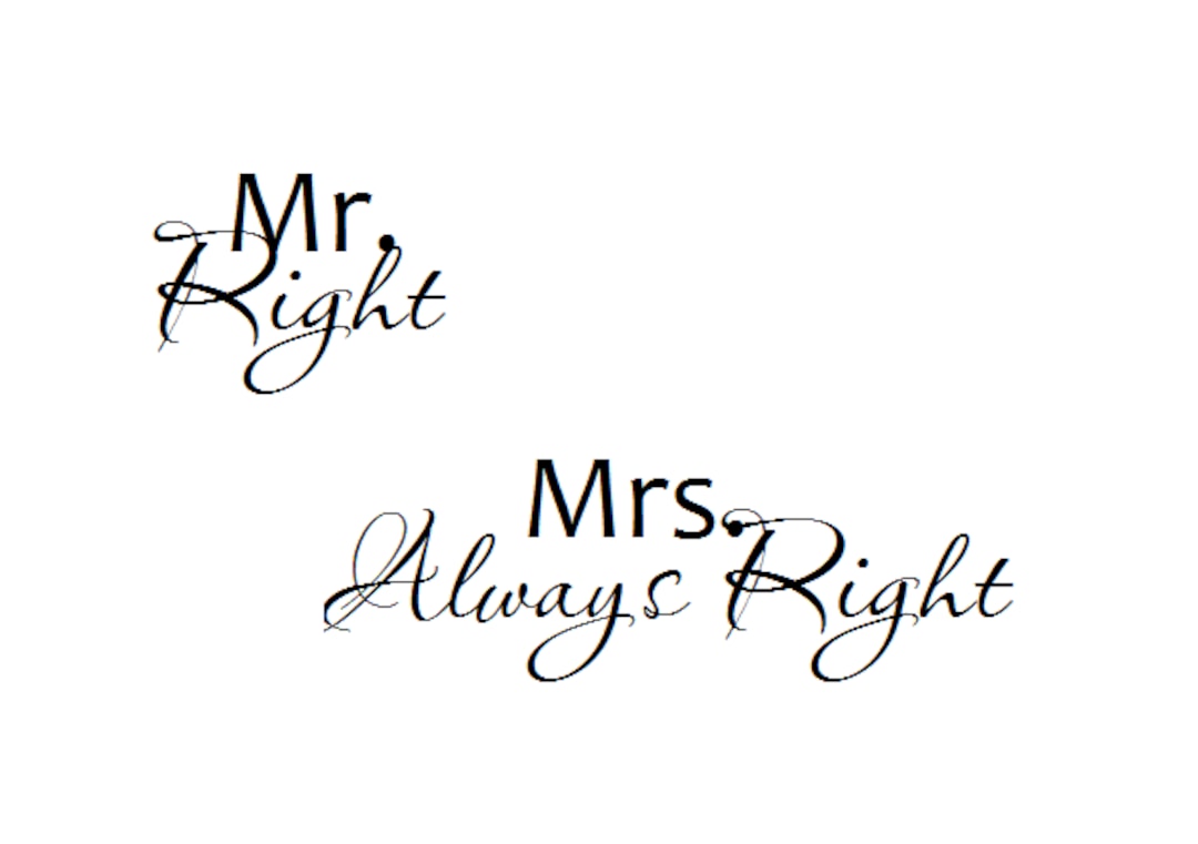 Mr. Right Mrs. Always Right Vinyl Wall Art - Etsy
