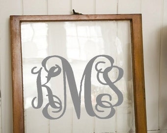 4 Laptop Monogram Decal Vinyl Wall Art | Etsy