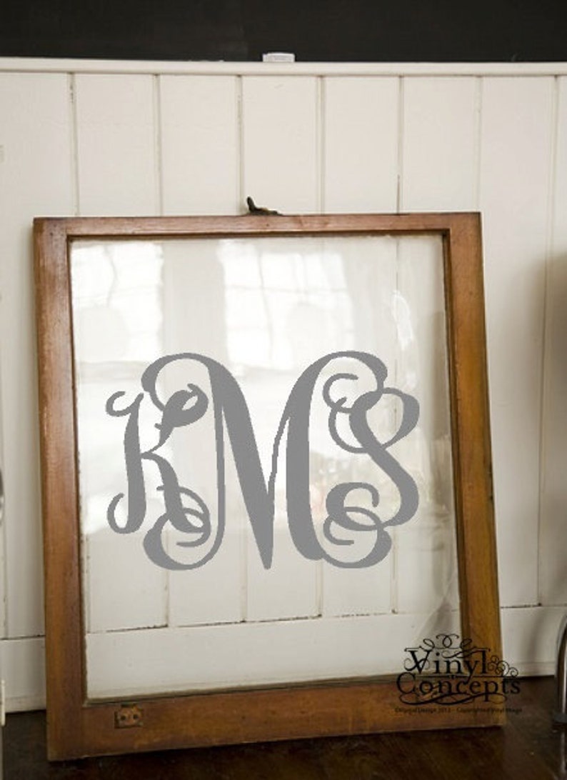Large Monogram Decal Vinyl Wall Art - Etsy