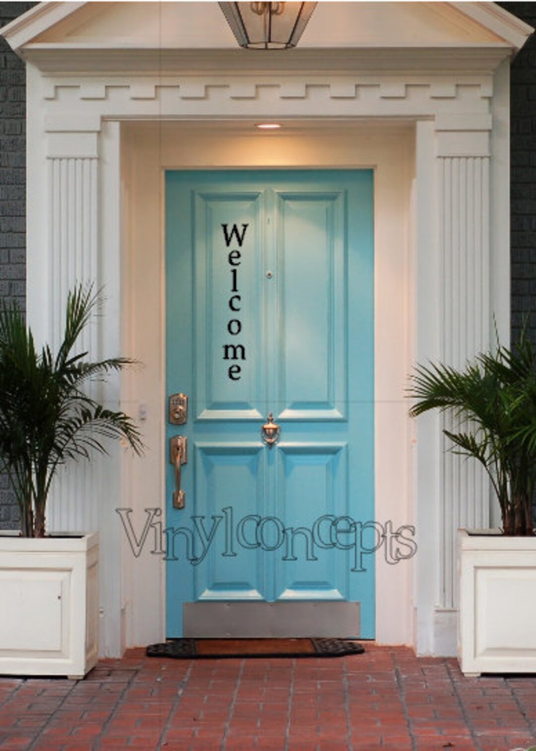 Vertical Welcome - Vinyl Wall Art - Etsy