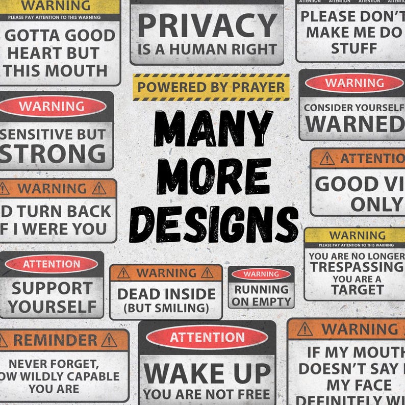 Custom Warning Sticker Personalized Caution Decal Custom Text Vinyl ...