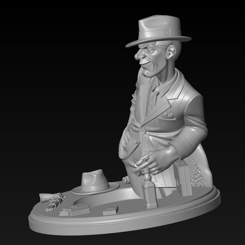 Gangster Boss 3D Print STL File – Noir Mafia Miniature (digital ...