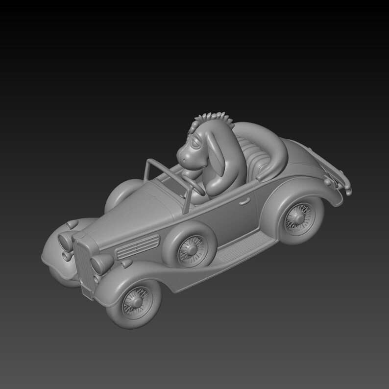 Eeyore in Vintage Car 3D Print File – Nursery & Office Decor (digital ...