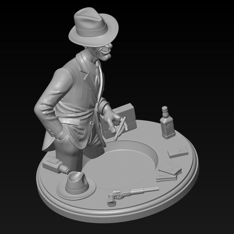 Gangster Boss 3D Print STL File – Noir Mafia Miniature (digital ...