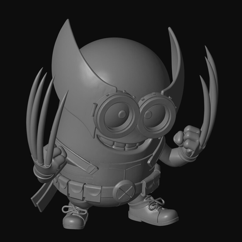 Wolverine Minion STL - 3D Print File - Minion Figurine - Funny ...