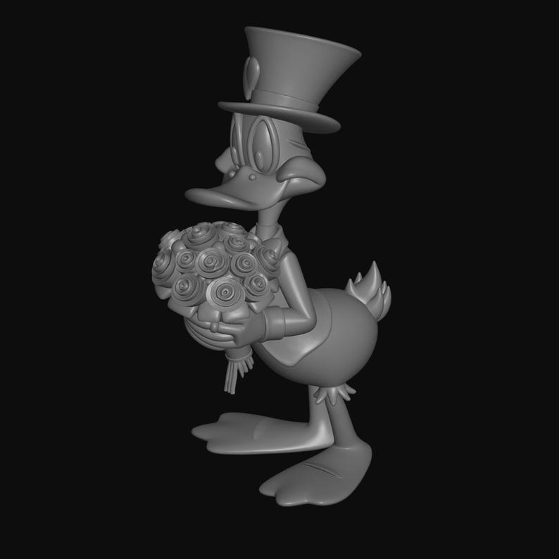 Romantic Duck With Roses STL File – Valentine's Day 3D Print (digital ...